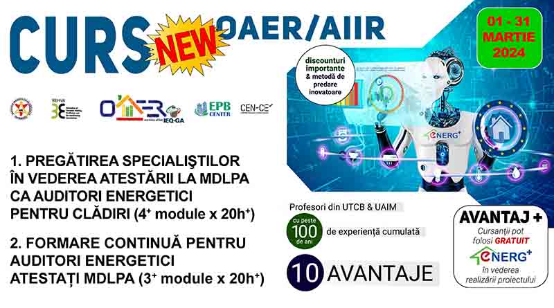 CURSURI AUDITORI ENERGETICI organizate de OAER - Electricianul CURSURI AUDITORI ENERGETICI ...